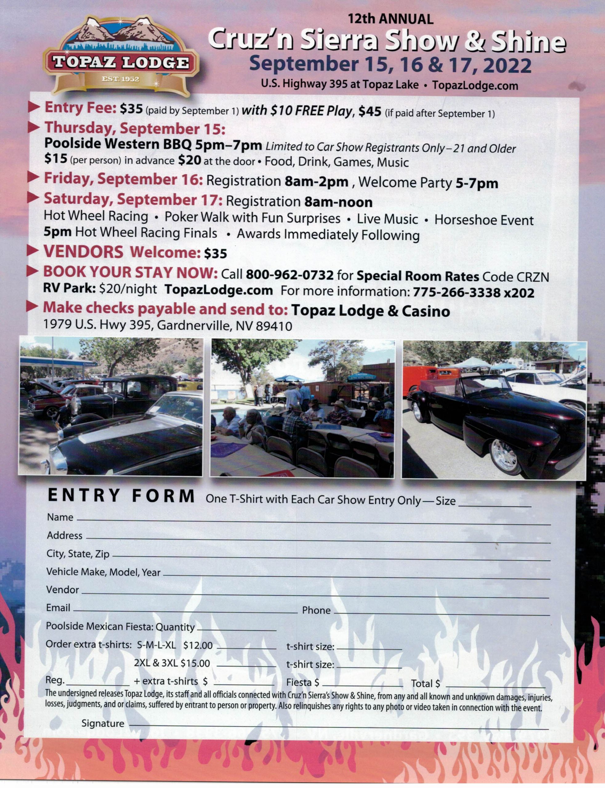 Topaz Lodge Calendar Of Special Events | Topaz Lodge