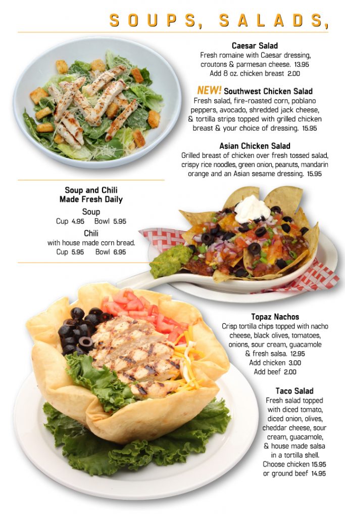 Lakeview Diner Menu Breakfast, Burgers, Home Cooking | Topaz Lodge