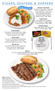 Lakeview Diner Menu Breakfast, Burgers, Home Cooking | Topaz Lodge