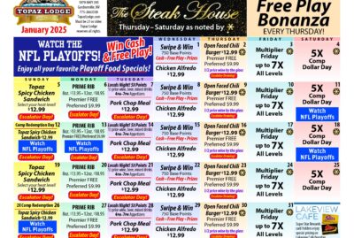 Topaz Lodge Resort Casino, RV Park, Charging Station, Gas, Steakhouse