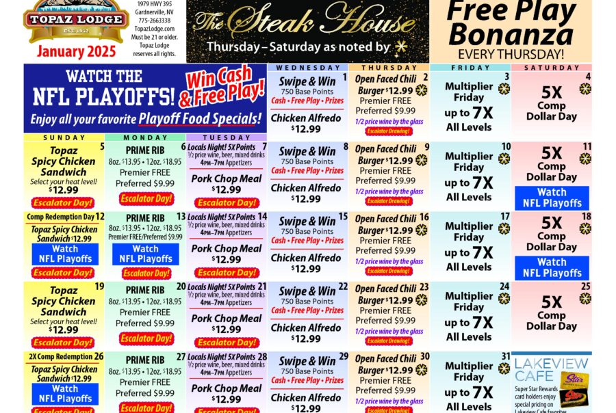 Topaz Lodge Resort Casino, RV Park, Charging Station, Gas, Steakhouse